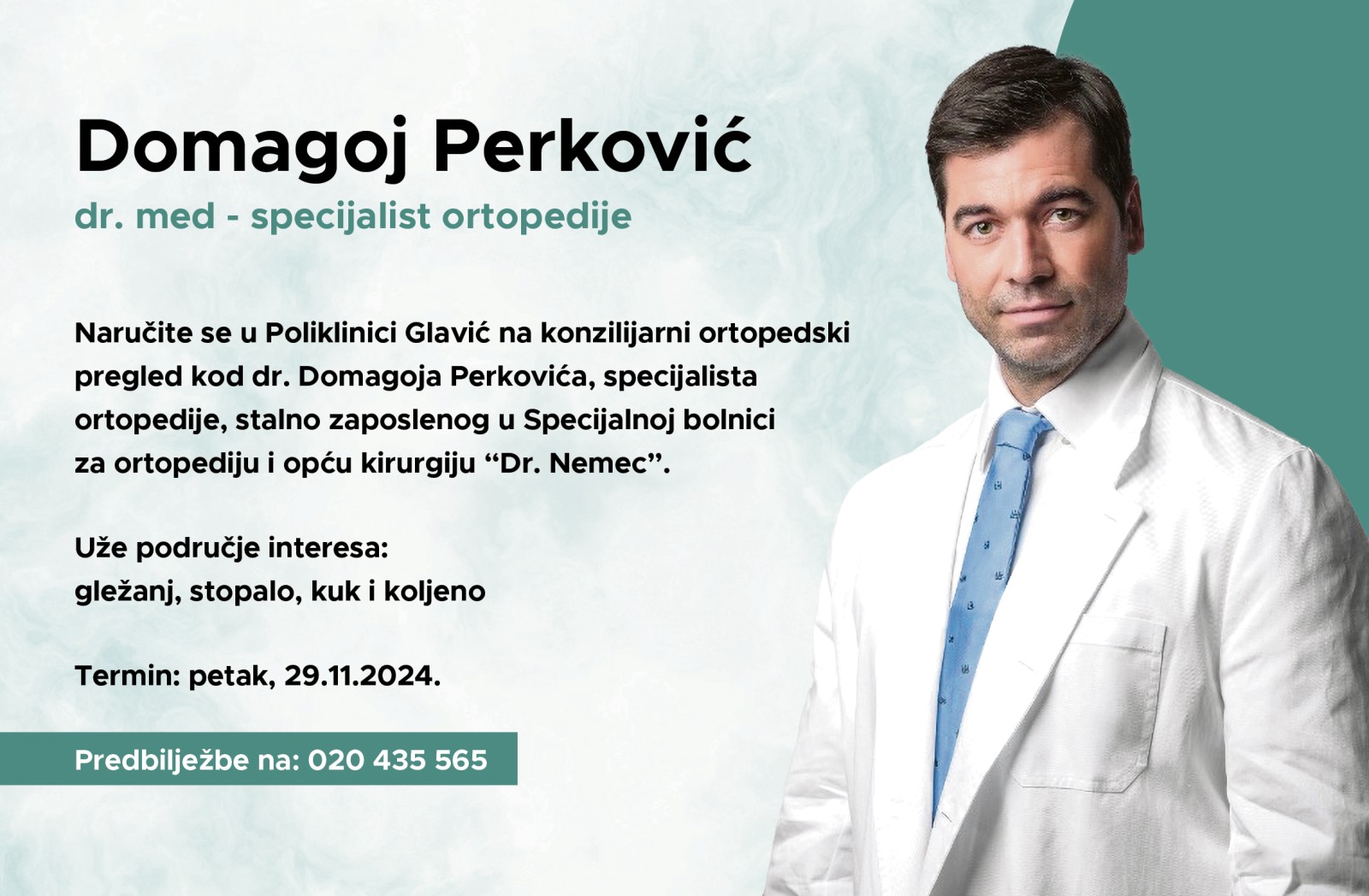 ZDRAVLJE I PREVENCIJA Dr. Domagoj Perković stiže u Polikliniku Glavić ...